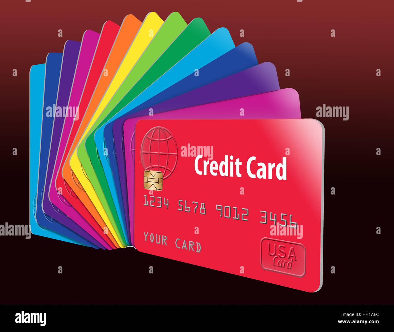 Bank cards in colors hi-res stock photography and images - Alamy