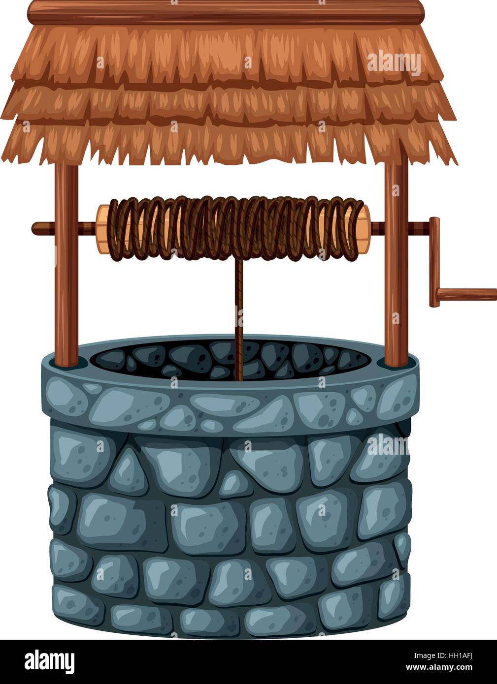 Stone well on white background illustration Stock Vector Image & Art ...