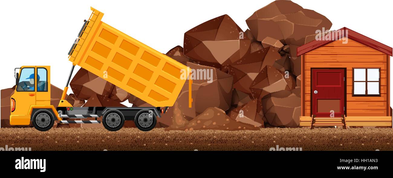 Dumping dirt construction site Stock Vector Images - Alamy