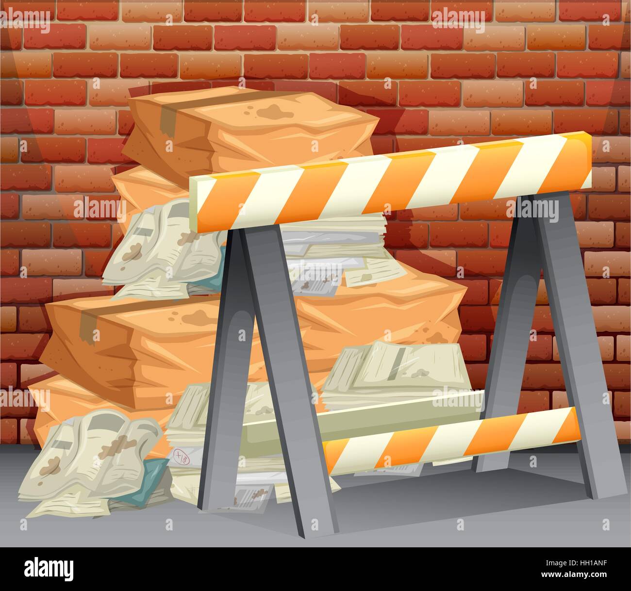 Pile used bricks Stock Vector Images - Alamy