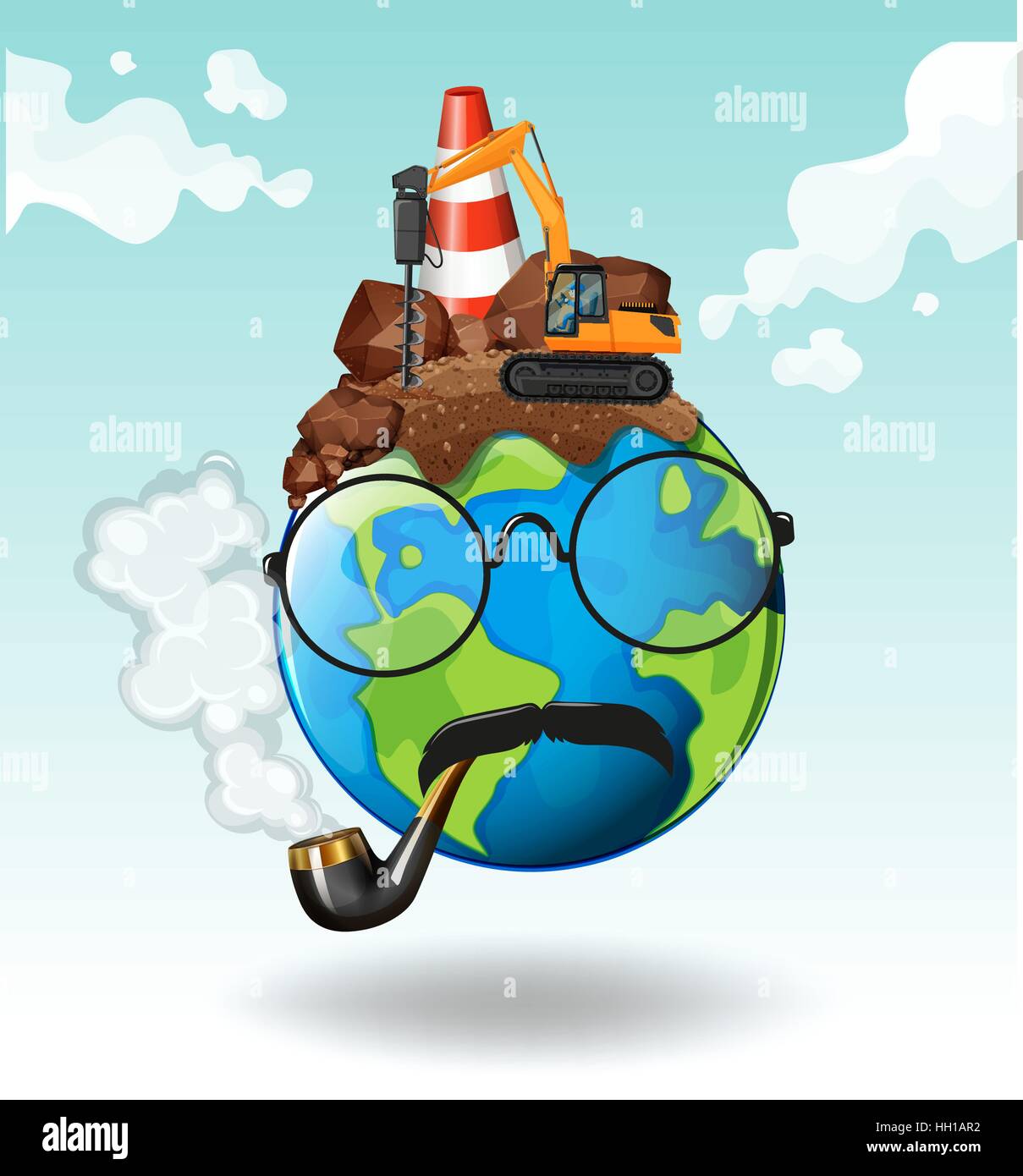 Construction work on earth illustration Stock Vector Image & Art - Alamy