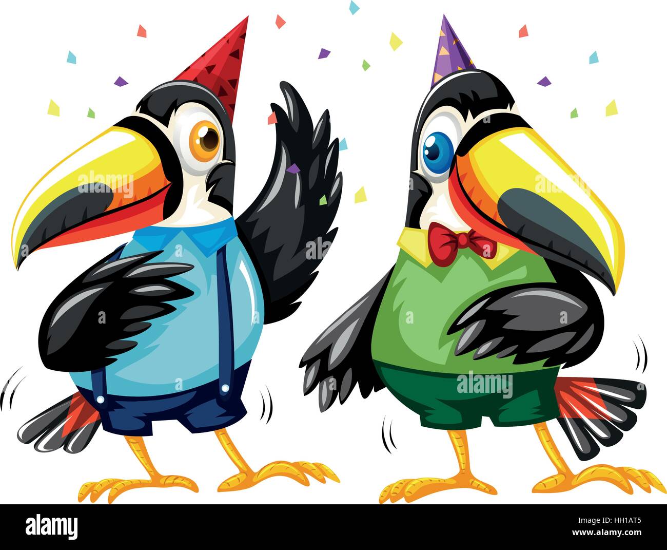 Two toucan birds dancing at party illustration Stock Vector Image & Art ...