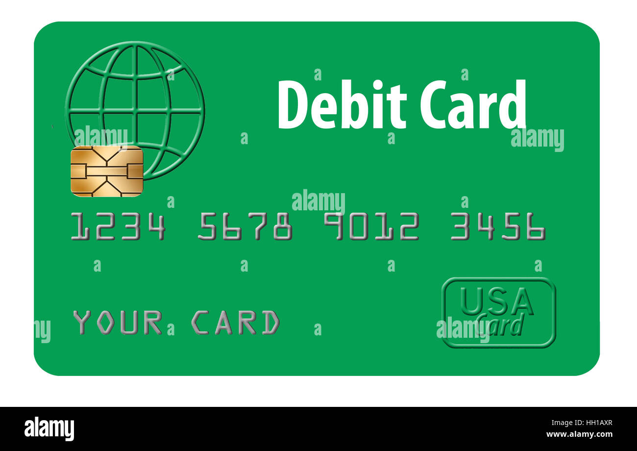 Debit card isolated on a white background Stock Photo - Alamy
