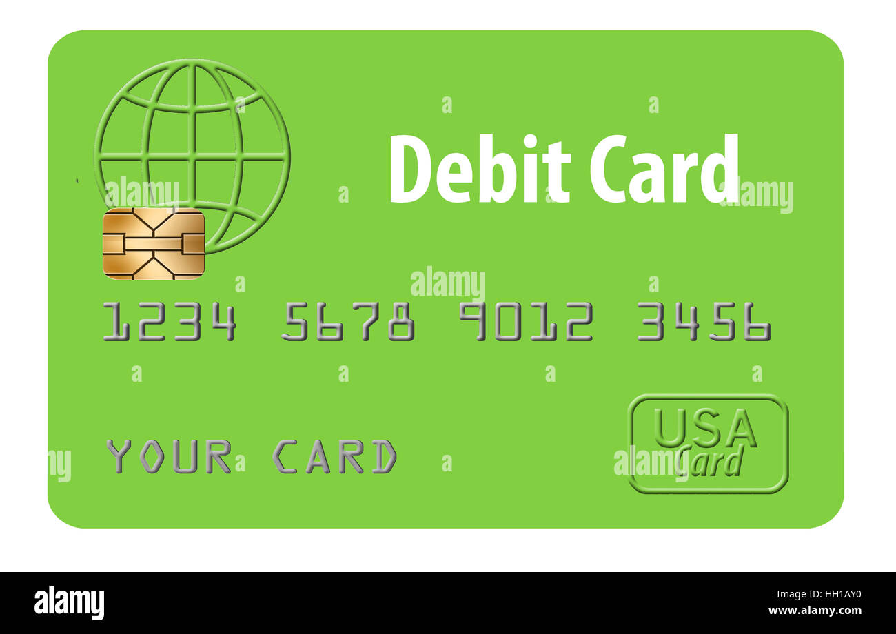 Debit card isolated on a white background Stock Photo - Alamy