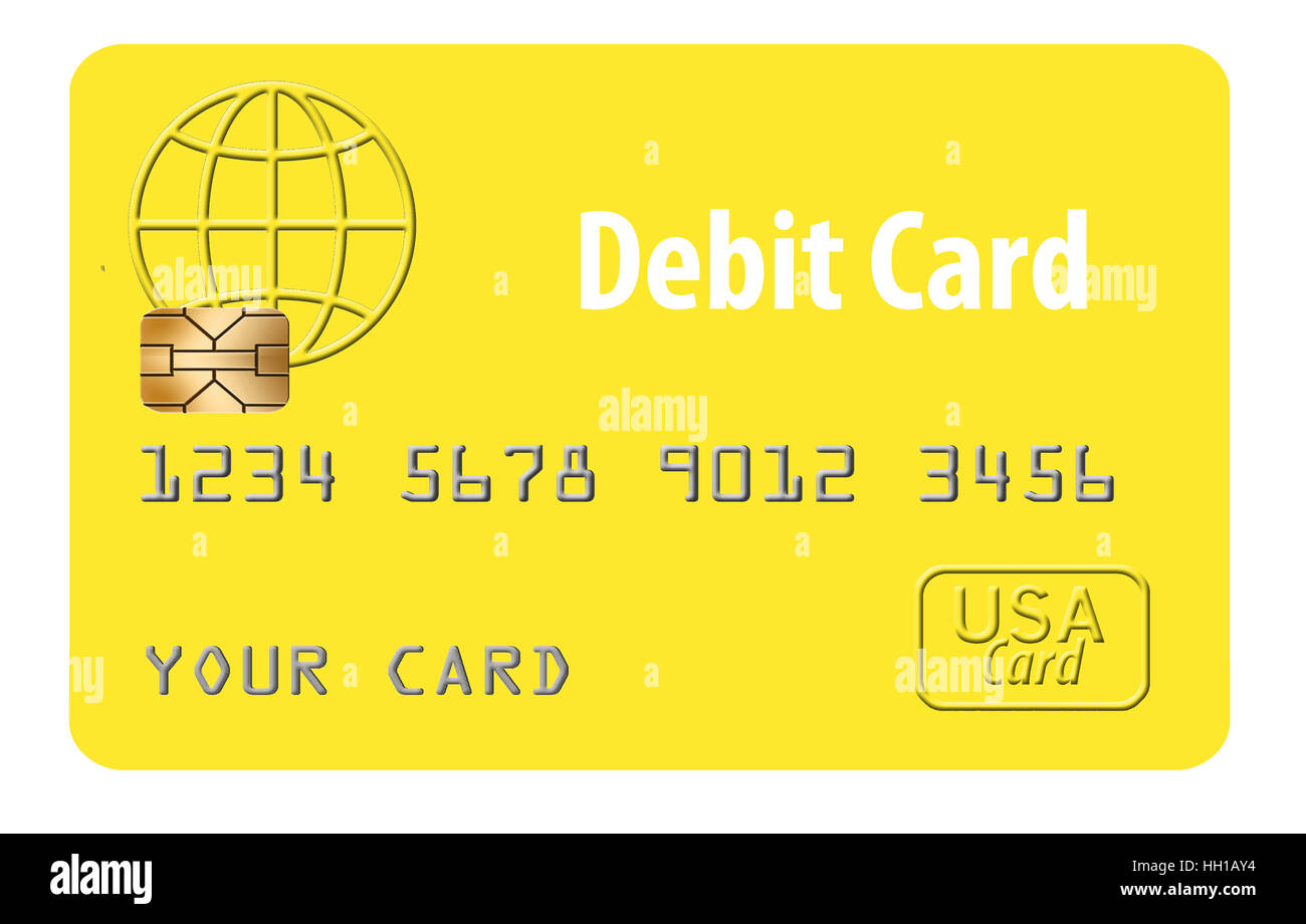 Debit card isolated on a white background Stock Photo - Alamy