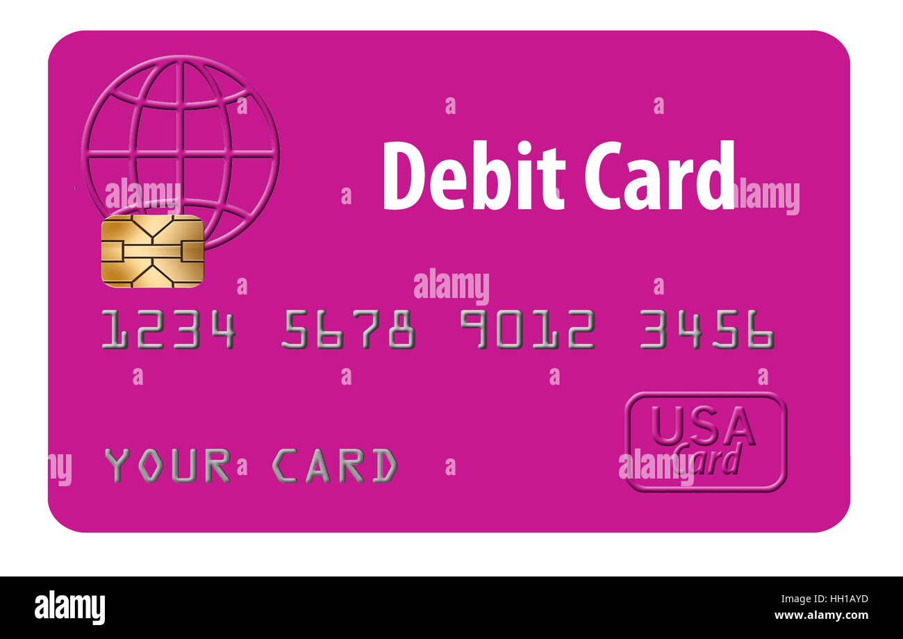 Debit card isolated on a white background Stock Photo - Alamy