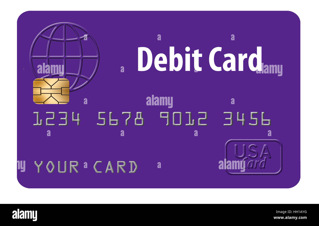 Debit card isolated on a white background Stock Photo - Alamy