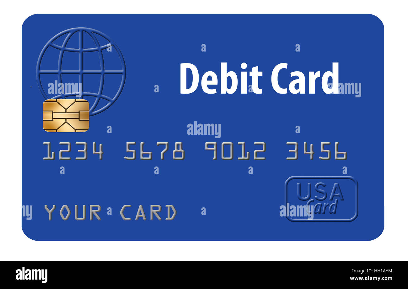 Debit card isolated on a white background Stock Photo - Alamy