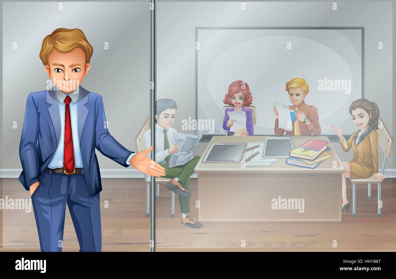 Work table businessman papers Stock Vector Images - Alamy