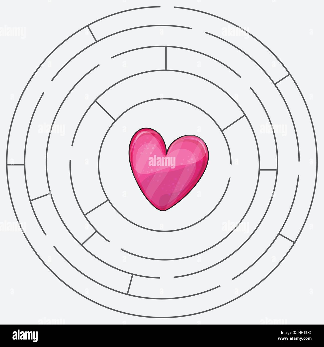 Love heart maze or labyrinth valentines day vector illustration Stock ...