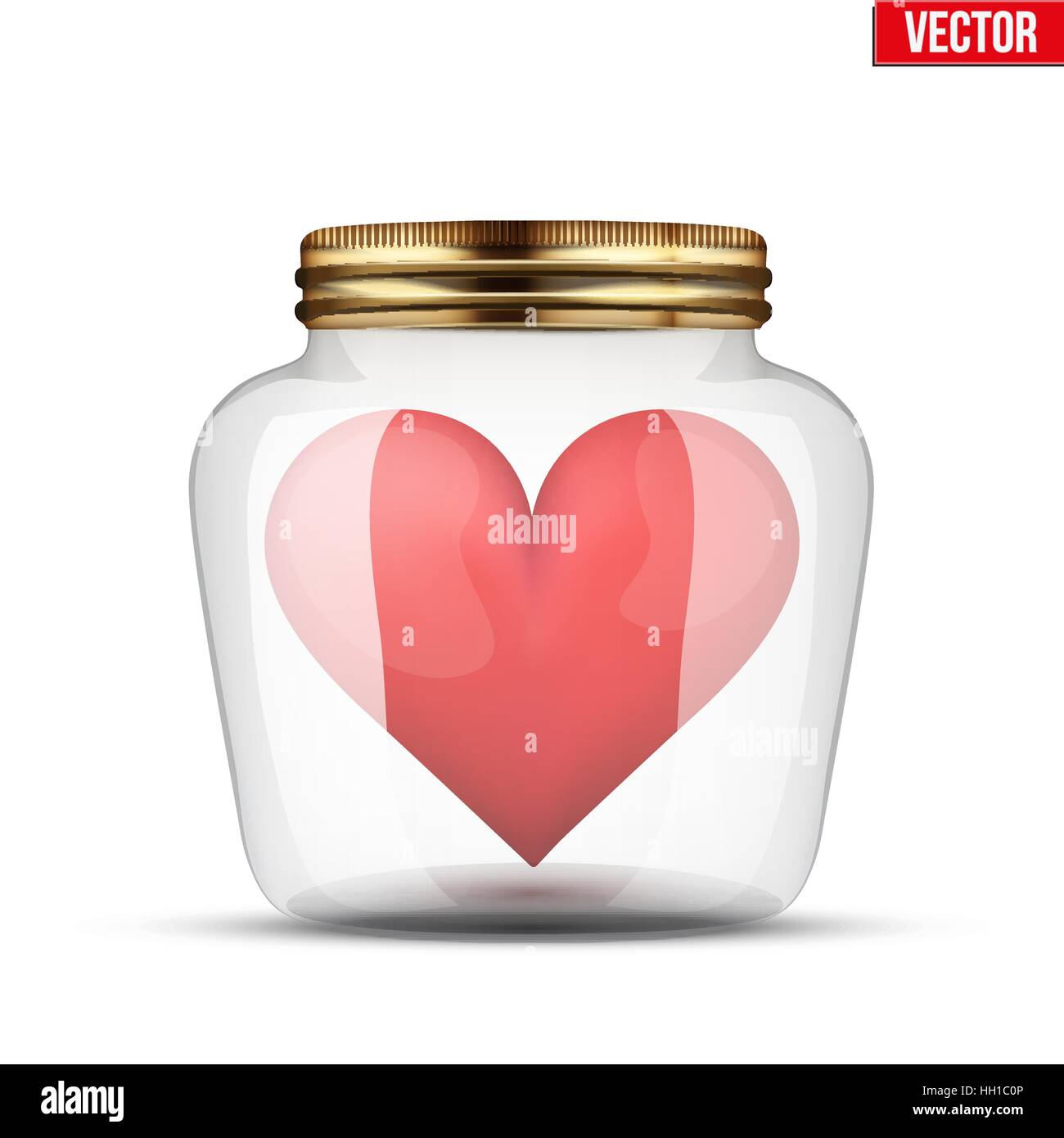 Red heart inside glass jar Stock Vector Image & Art - Alamy