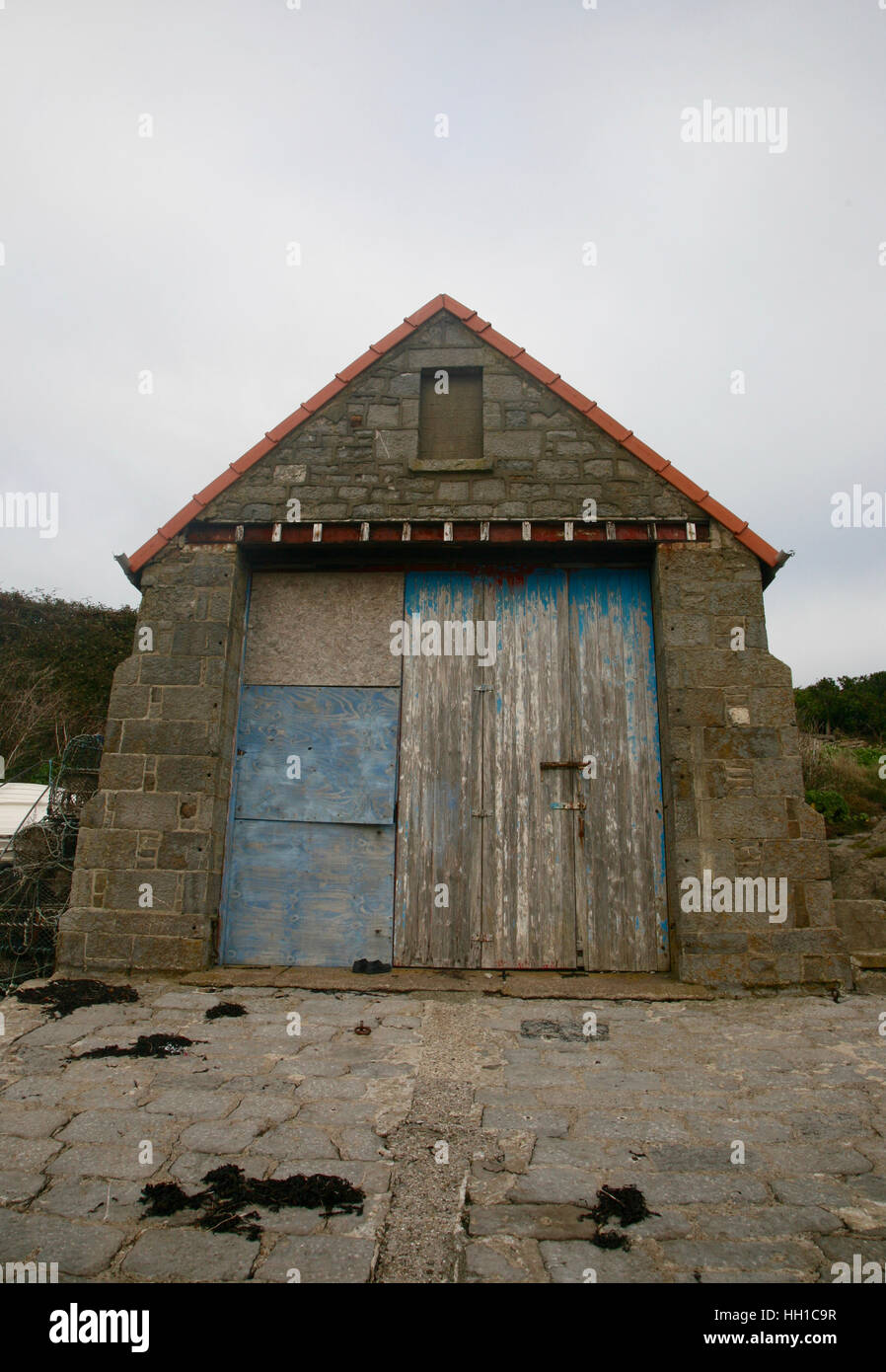 The old lifeboat station at Moelfre, Anglesey, North Wales Stock Photo ...