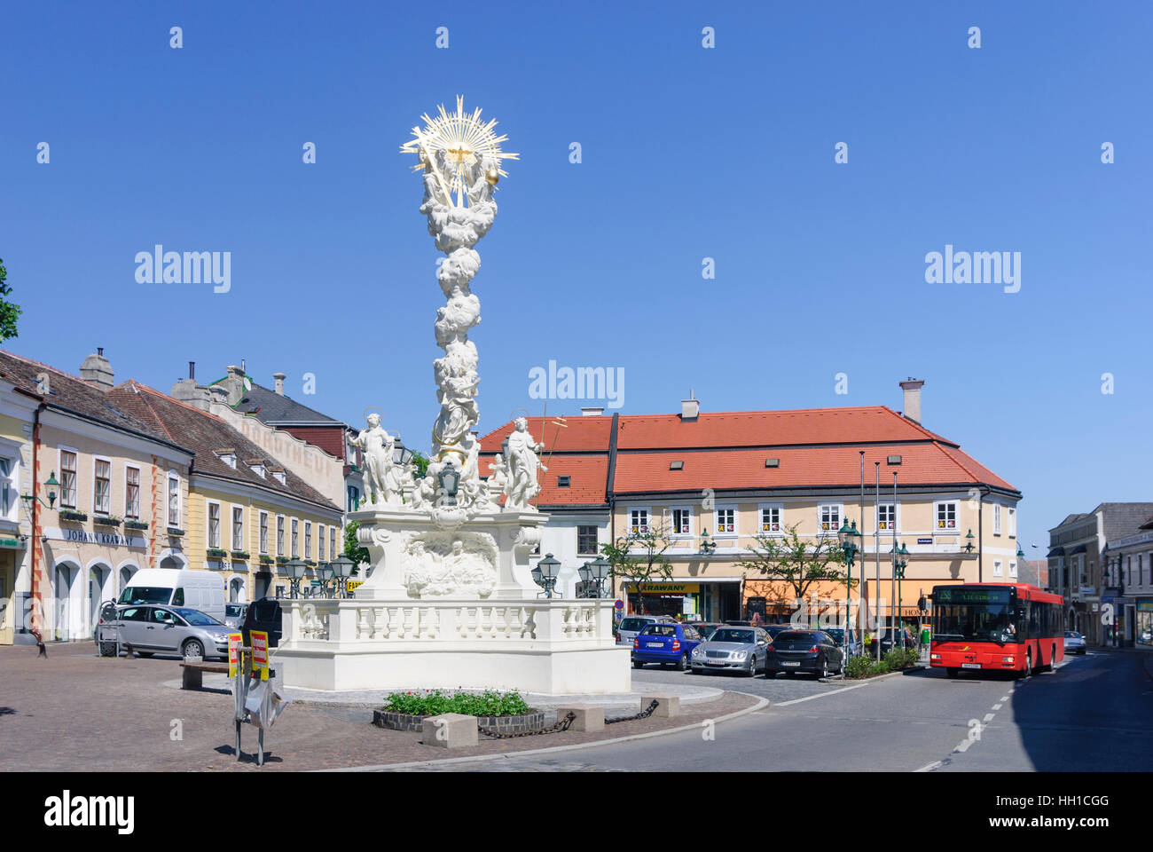 Trinity column on the square freiheitsplatz hi-res stock photography ...