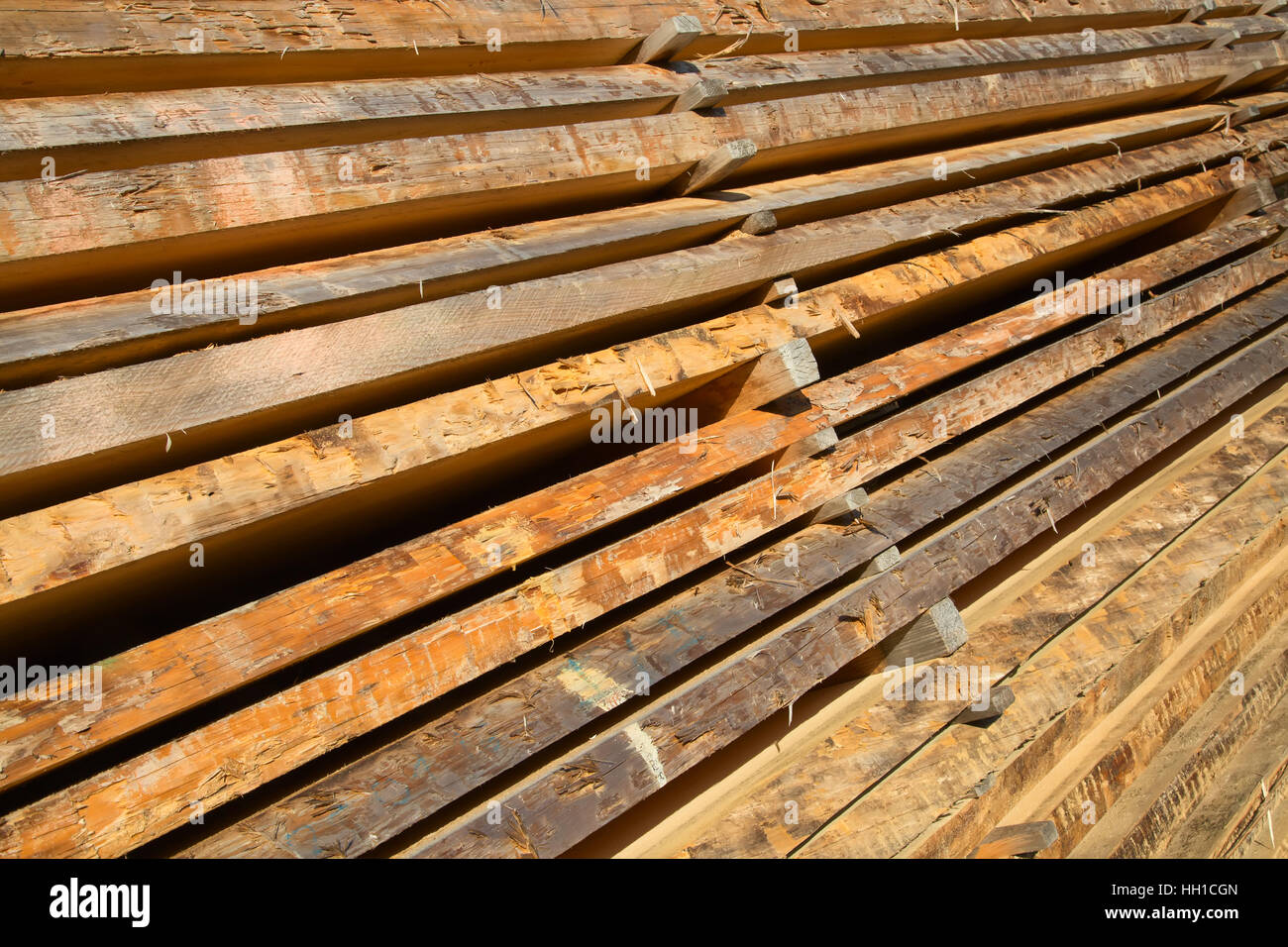Stack of new wooden studs at the lumber yard Stock Photo - Alamy