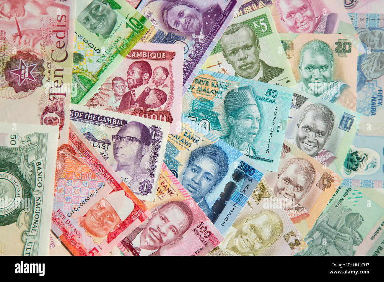 Variety of the African banknotes Stock Photo - Alamy