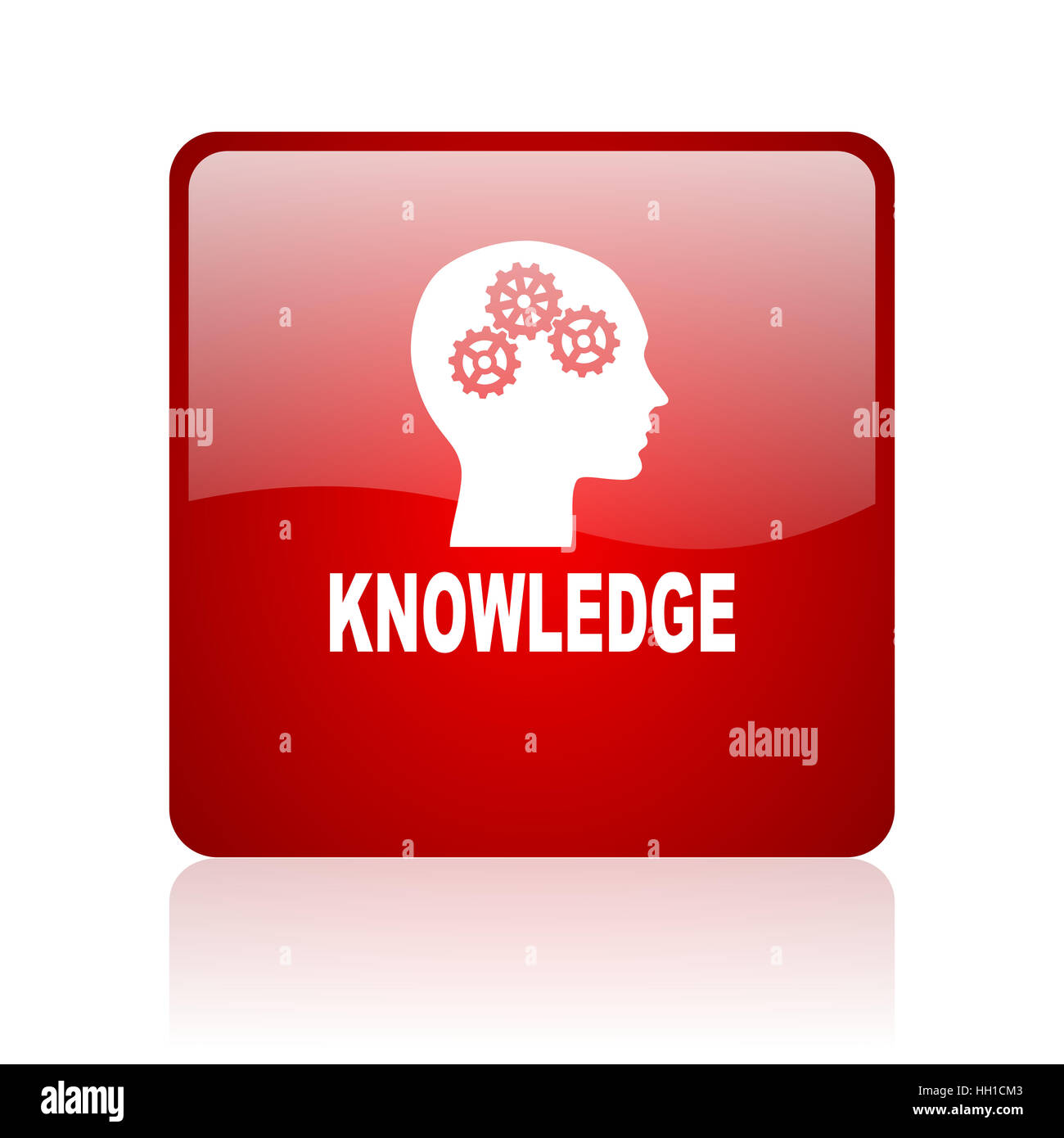 knowledge red square web glossy icon Stock Photo - Alamy