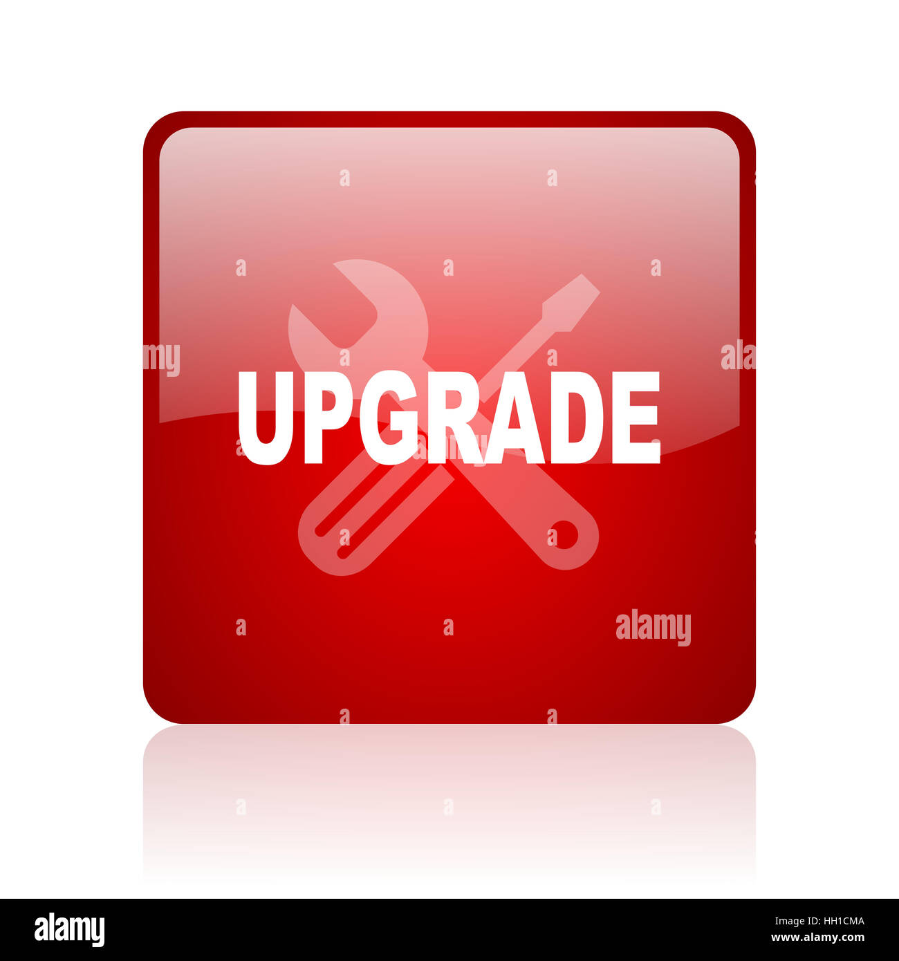 upgrade red square web glossy icon Stock Photo - Alamy