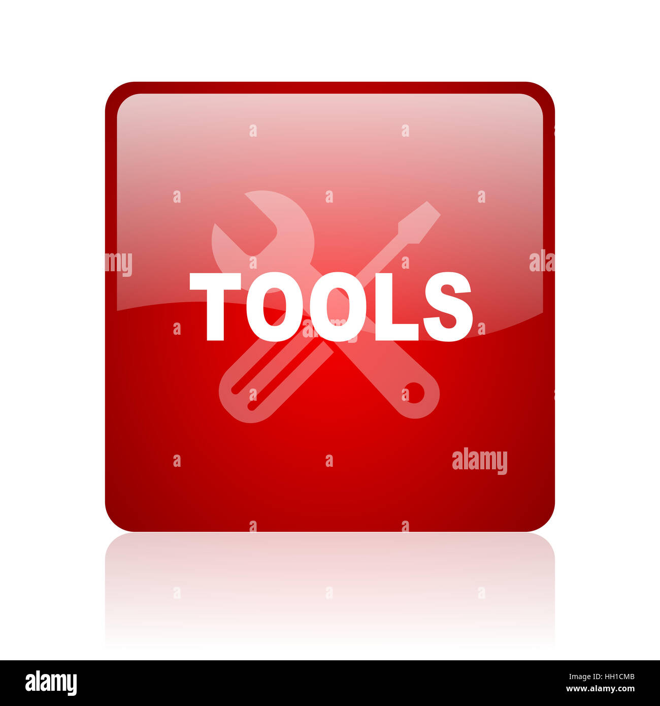 tools red square web glossy icon Stock Photo - Alamy