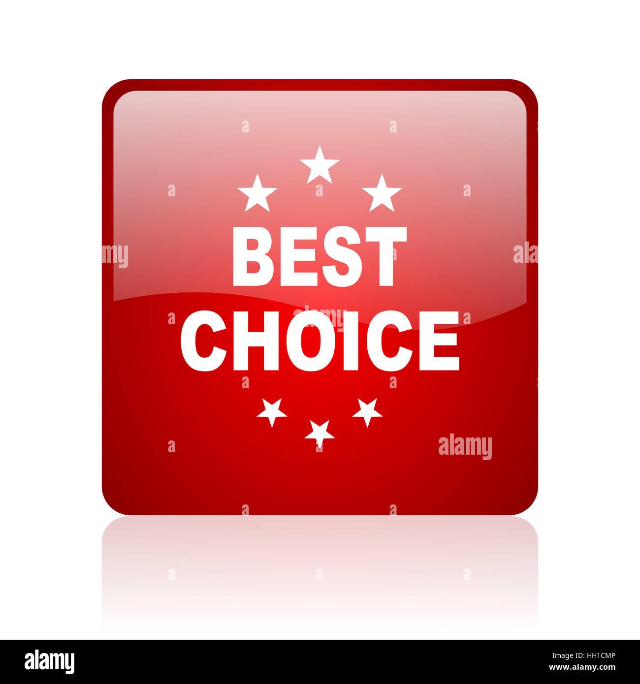 best choice red square web glossy icon Stock Photo - Alamy