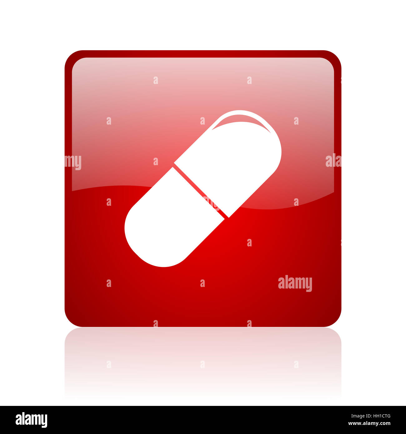 drugs red square web glossy icon Stock Photo - Alamy