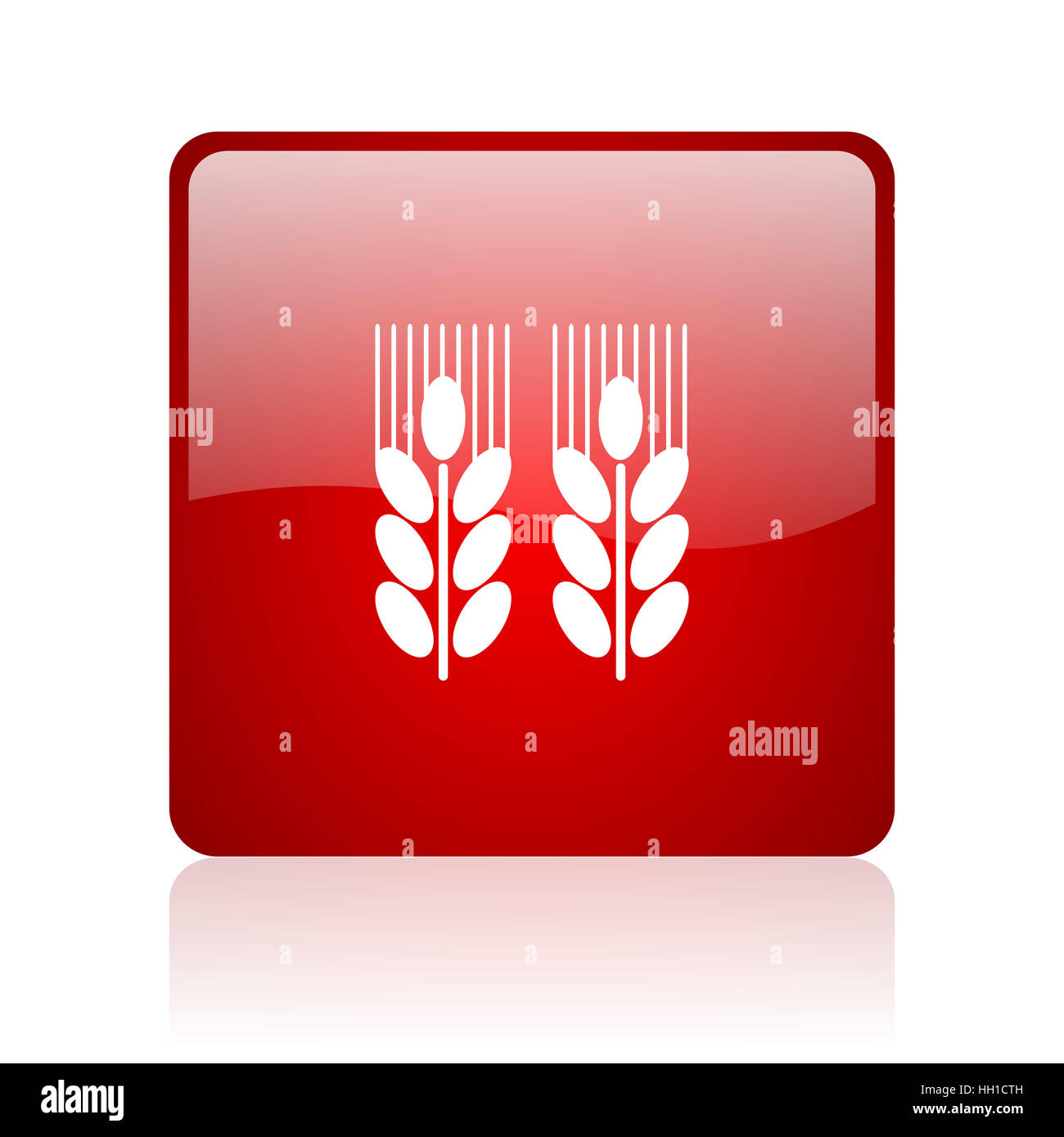 agricultural red square web glossy icon Stock Photo - Alamy