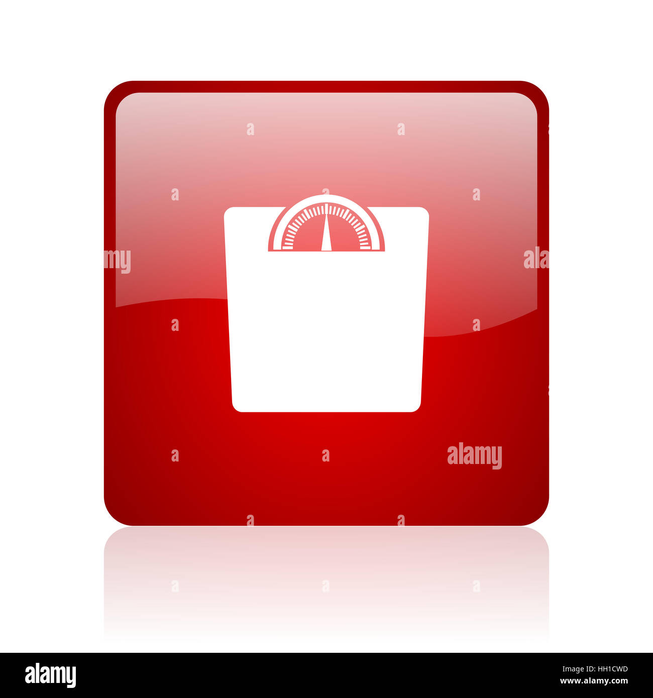 weight red square web glossy icon Stock Photo - Alamy