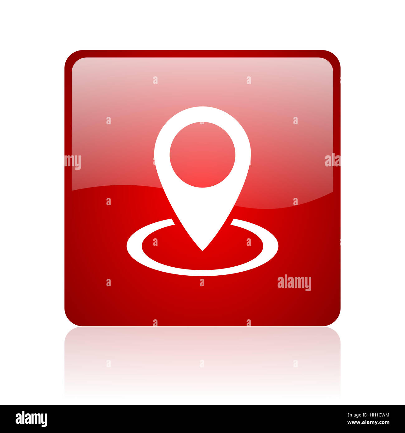 Pointer red square web glossy icon Stock Photo - Alamy