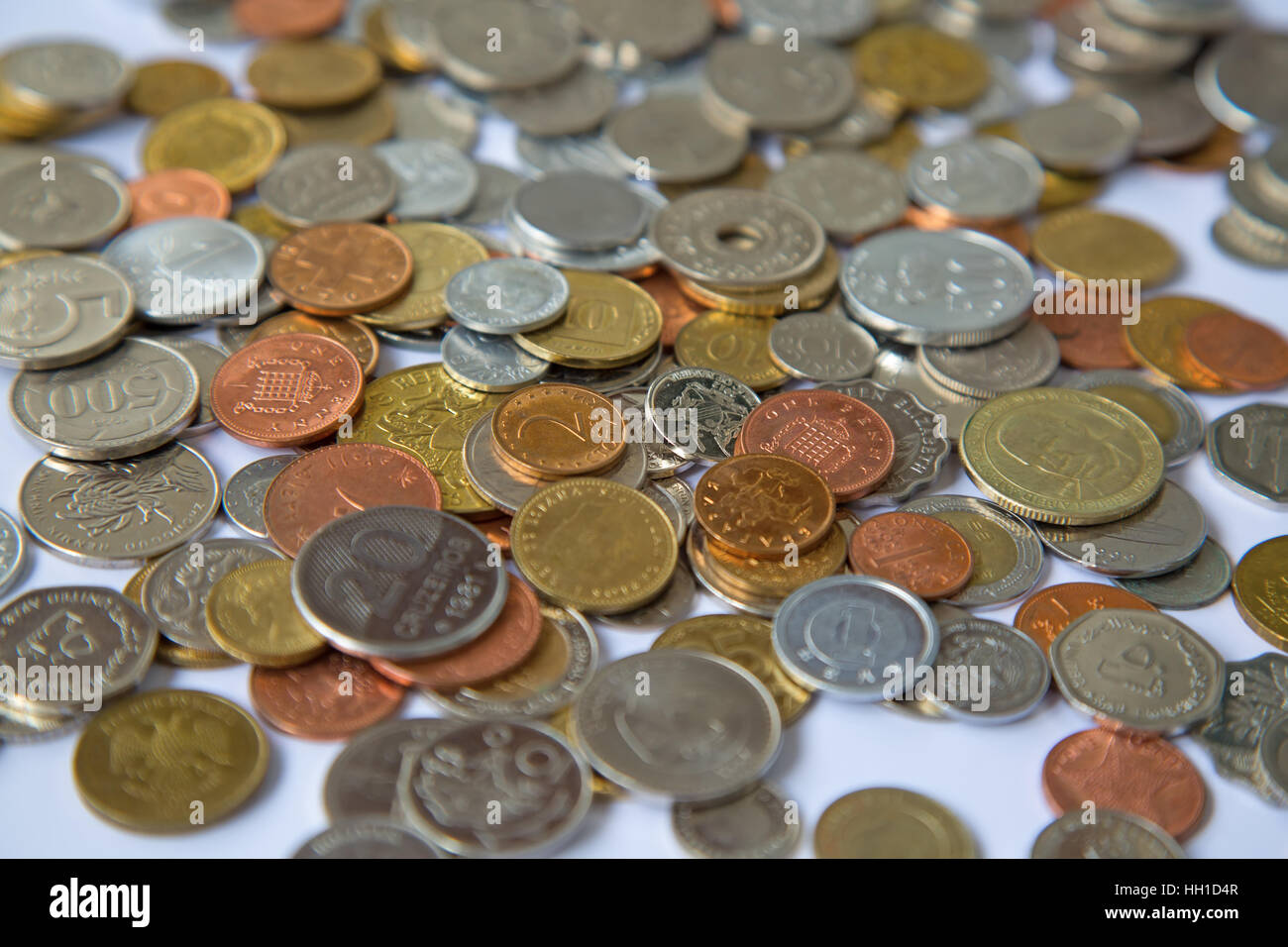 Collection of the old circulated coins Stock Photo - Alamy