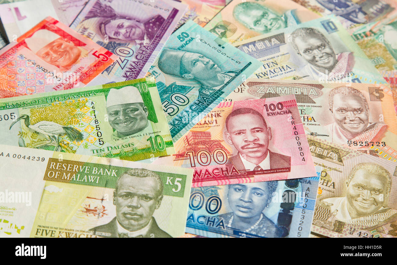 Variety of the African banknotes Stock Photo - Alamy
