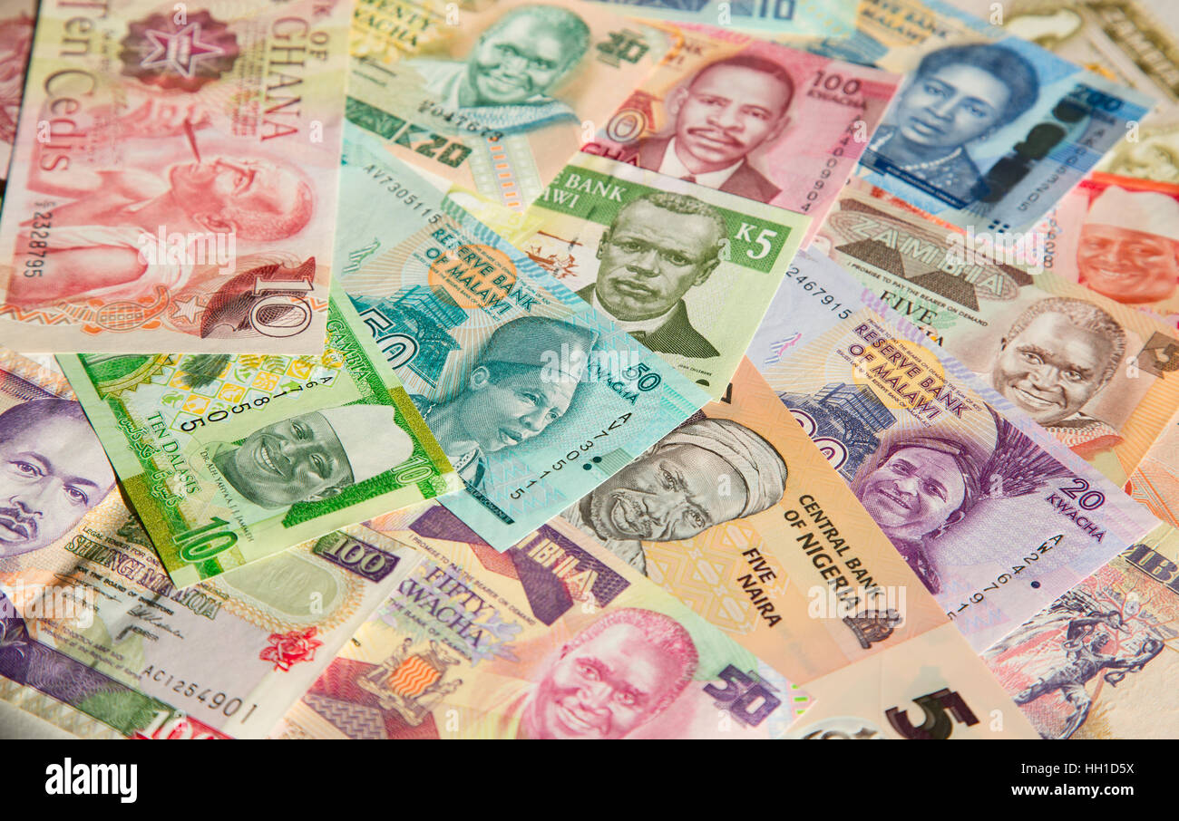 Variety of the African banknotes Stock Photo - Alamy
