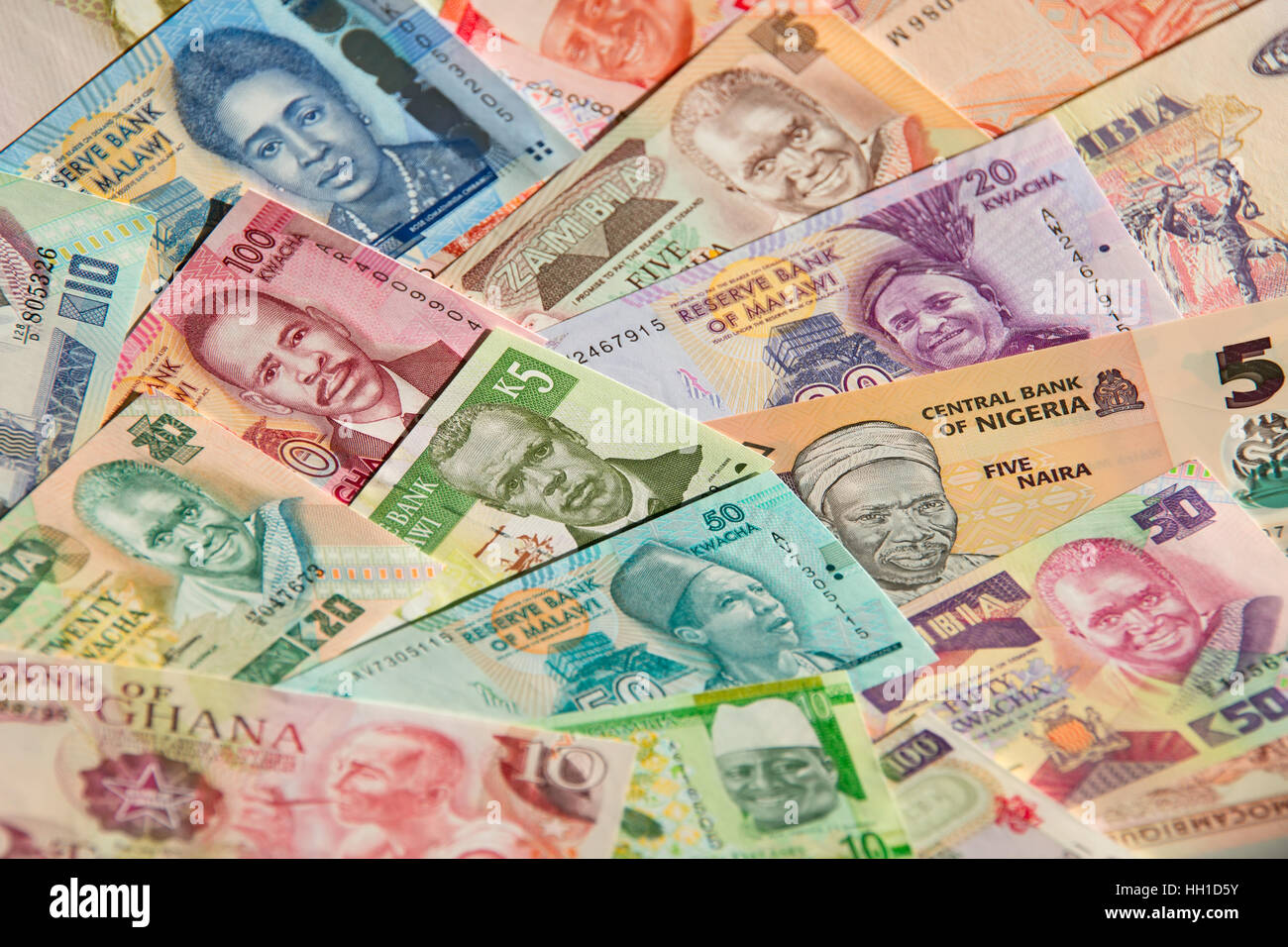 Variety of the African banknotes Stock Photo - Alamy