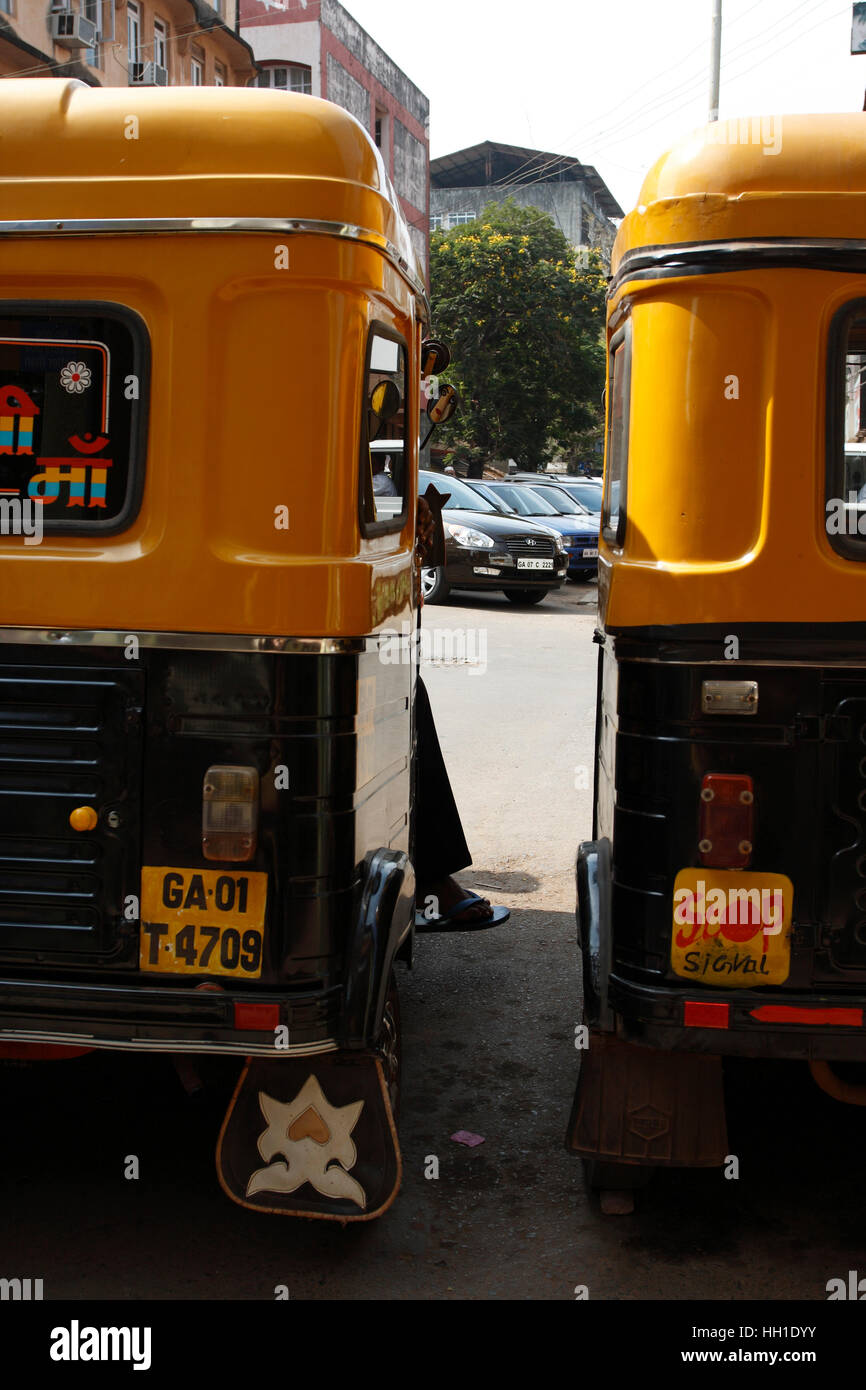 Tuk-tuk side by side, Goa, India Stock Photo - Alamy