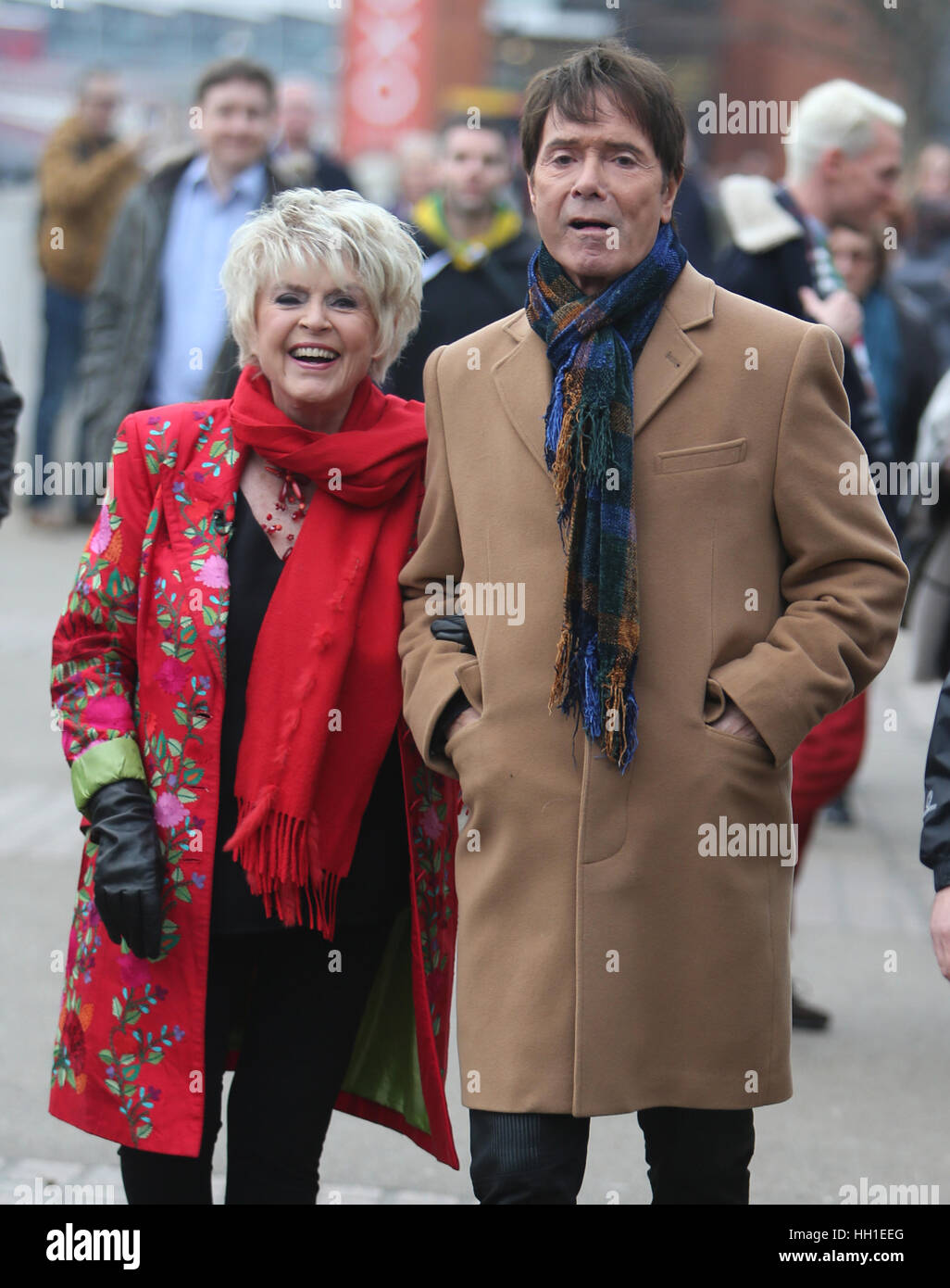 Cliff Richard singing on the south bank. Holly Willoughby, Philip ...