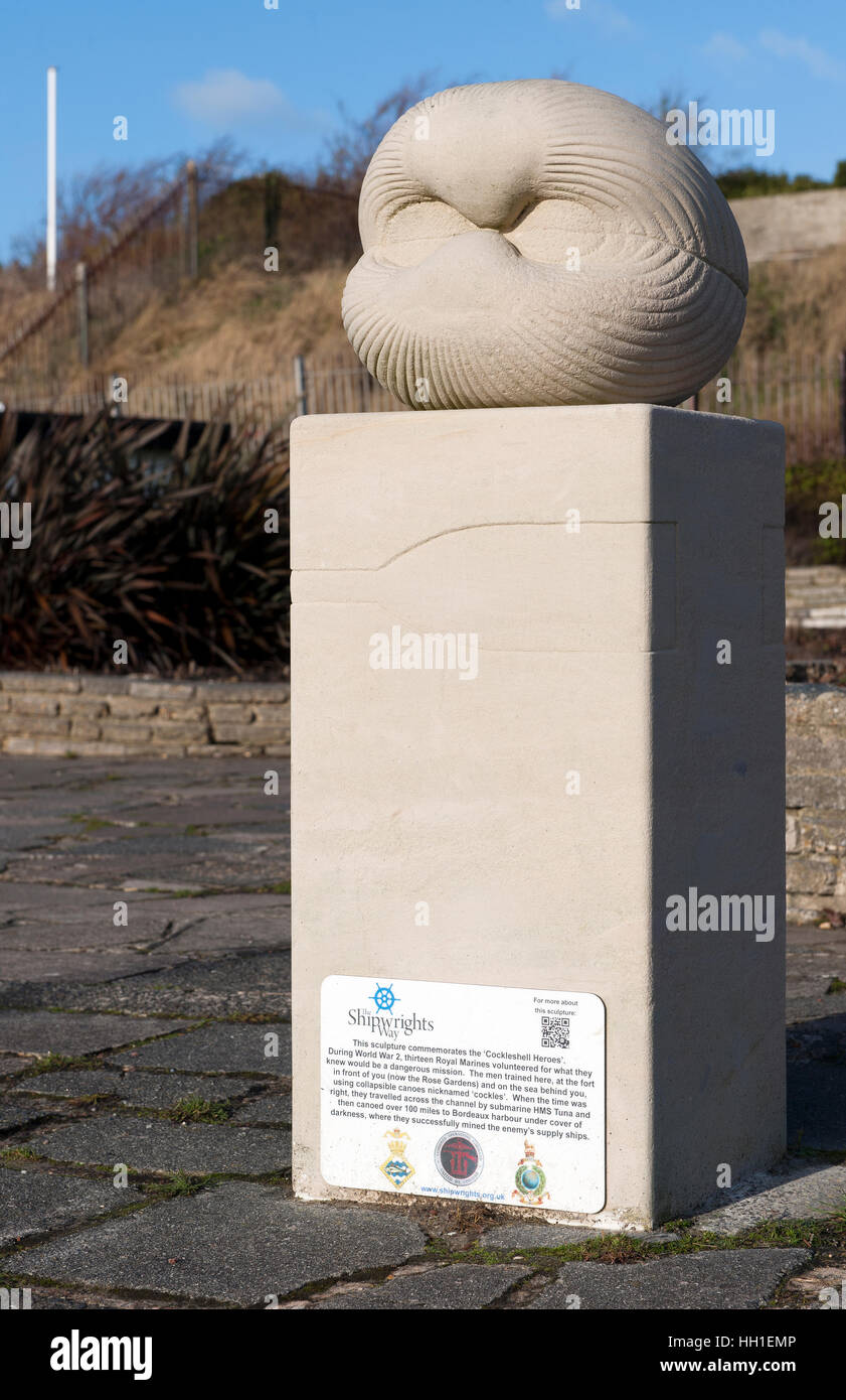 Sculpture in remembrance of The Cockershell Heroes at the southern ...