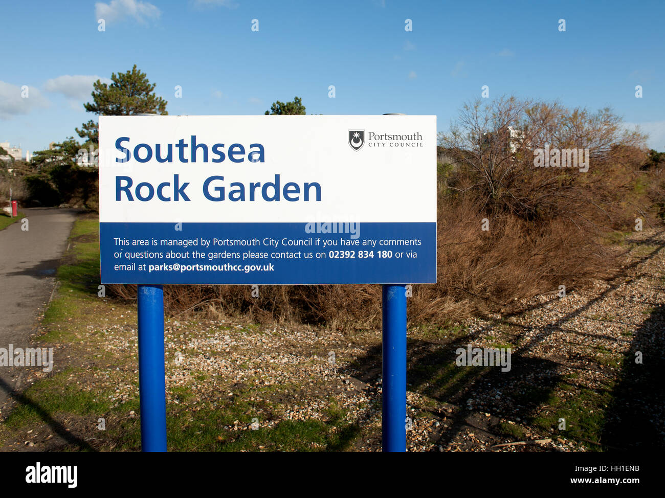 Sign for Southsea Rock Garden, Southsea, Portsmouth, Hampshire, England ...