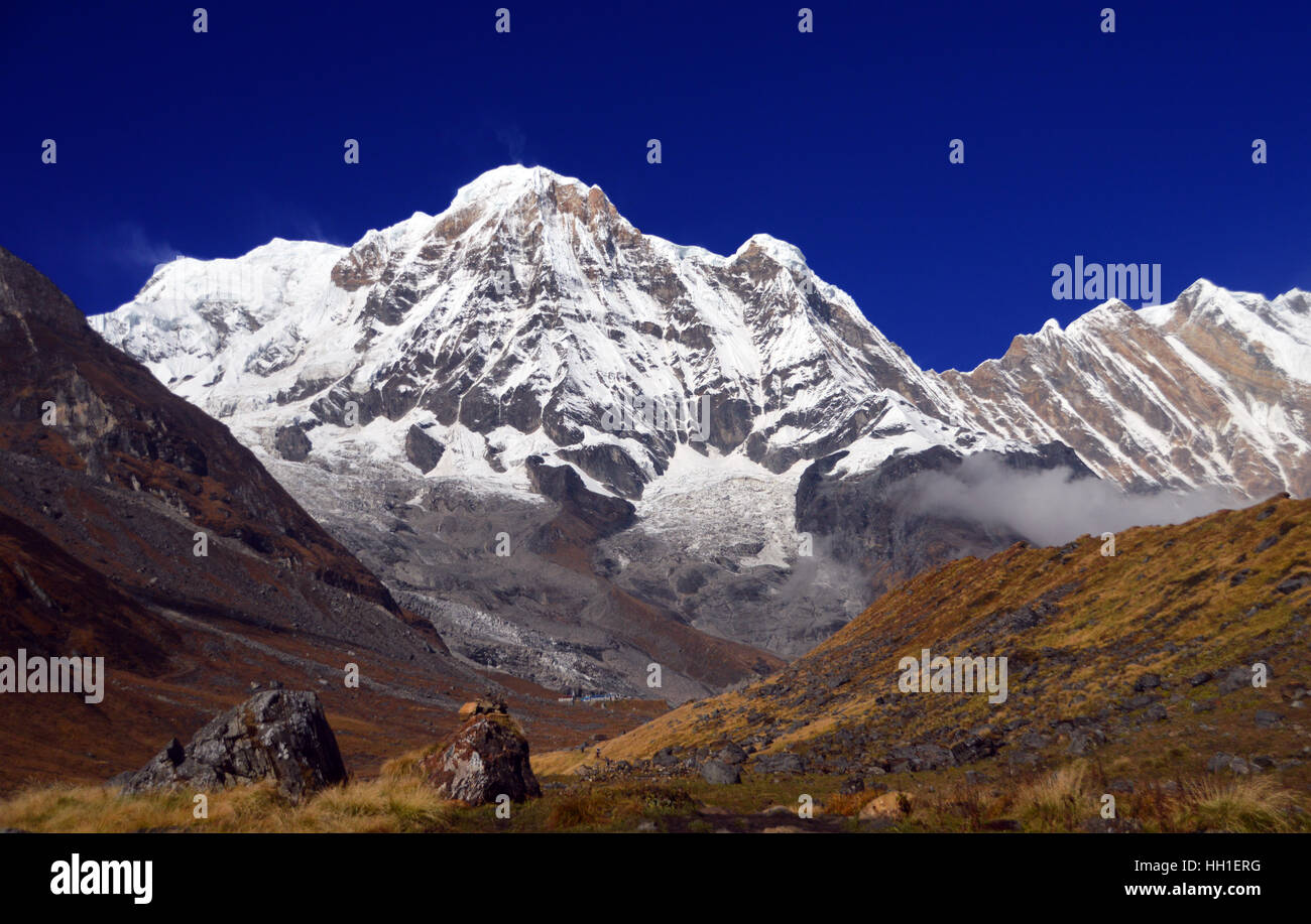 View of Annapurna South on Route to Annapurna Base Camp (ABC) from ...