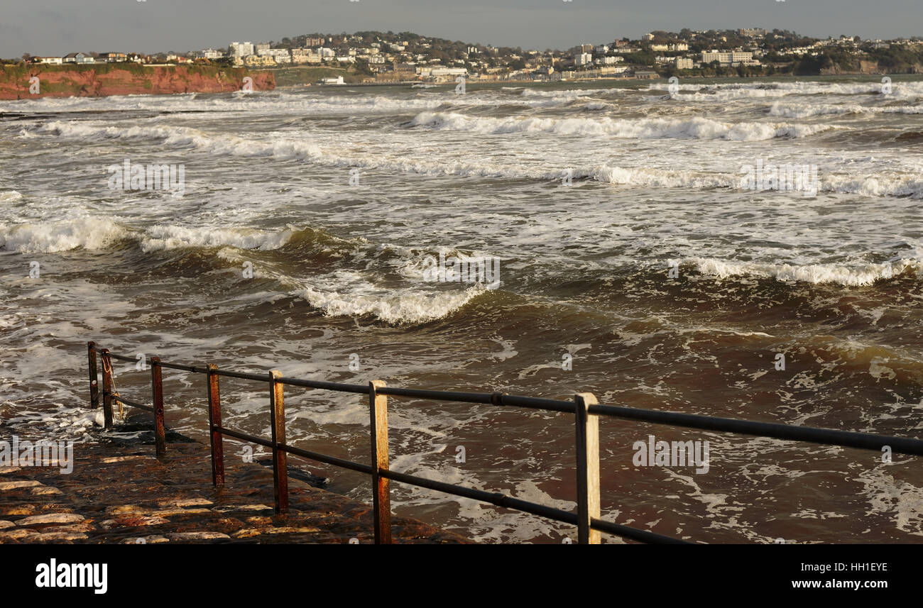 Rough sea at high tide Stock Photo - Alamy