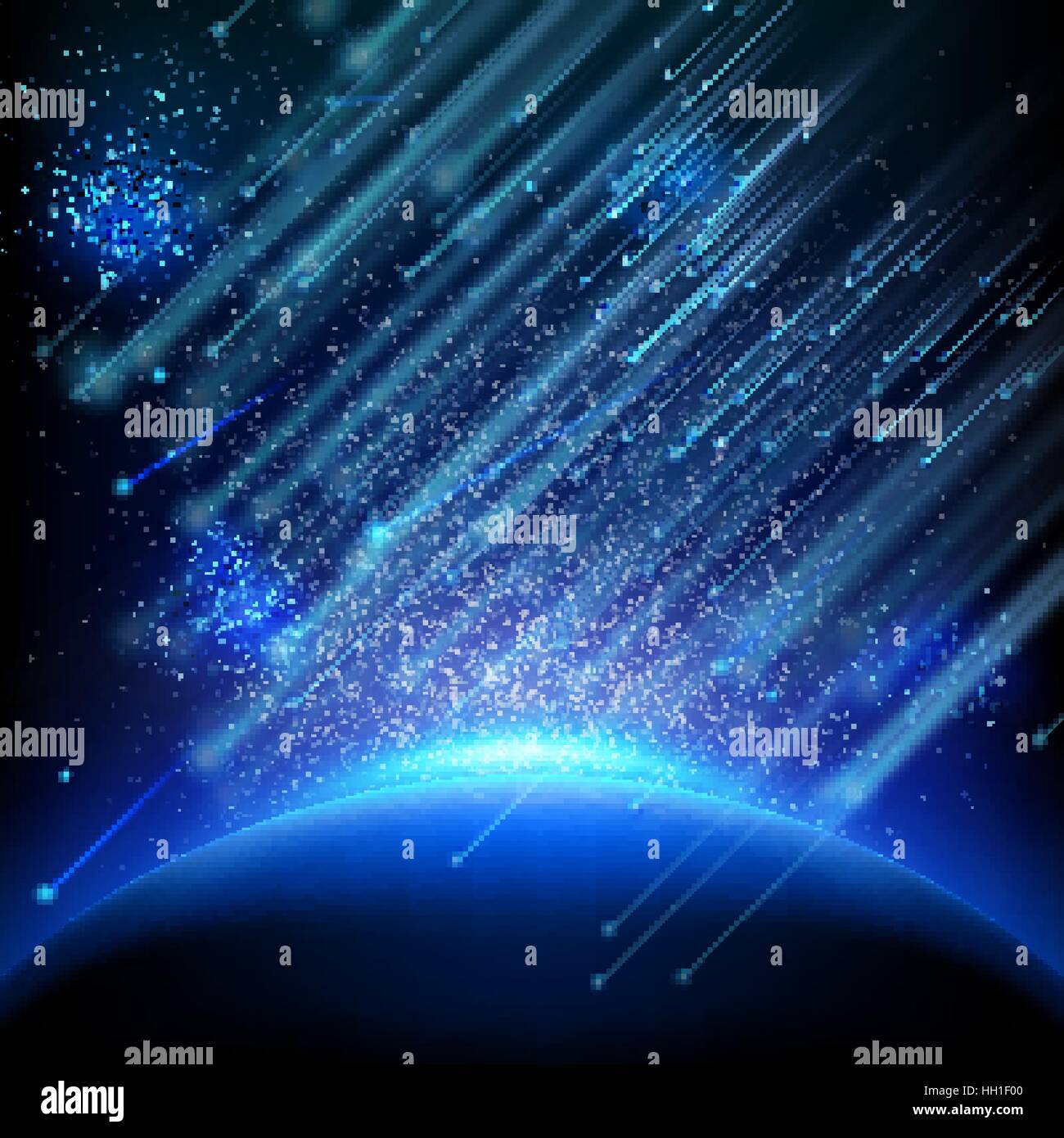 Meteor shower on earth Stock Vector Images - Alamy