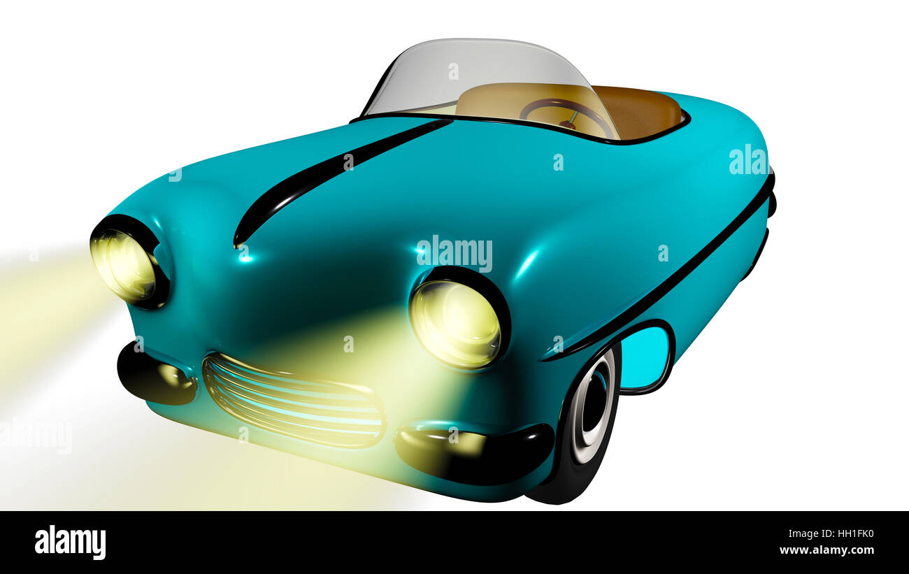 Toy blue car. 3D render Stock Photo - Alamy