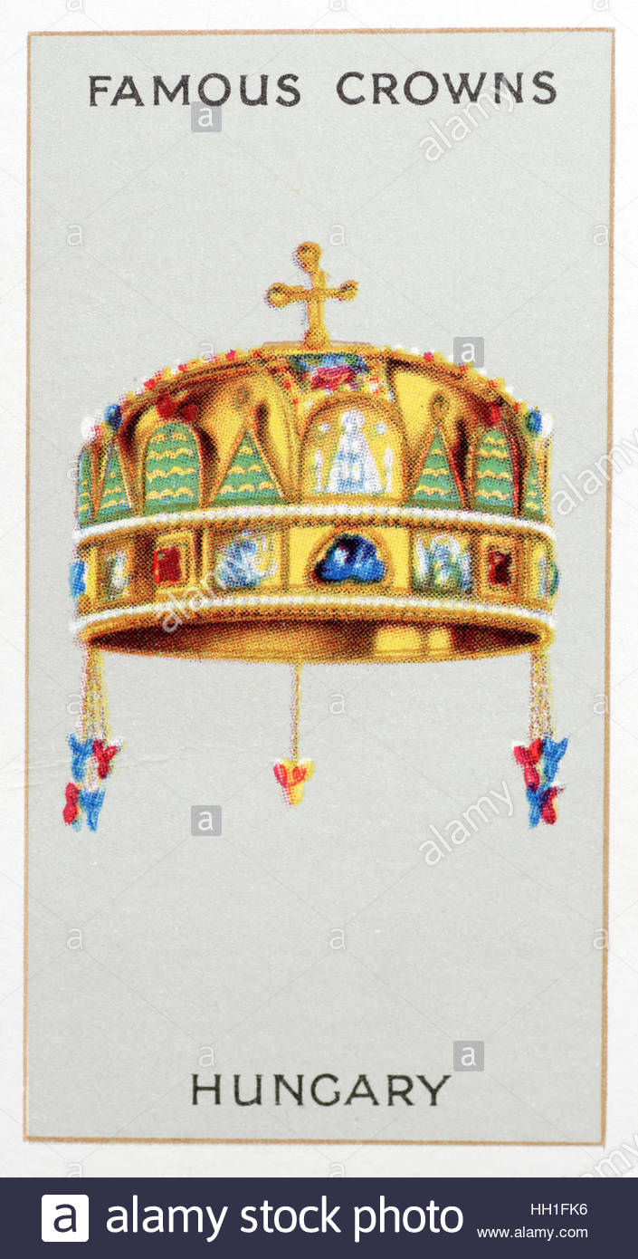 Hungary crown - Famous Crowns, cigarette cards issued in 1938 by ...