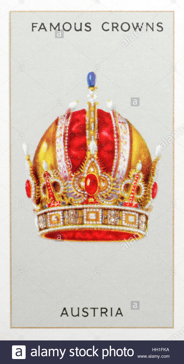 Austria Crown - Famous Crowns, cigarette cards issued in 1938 by ...