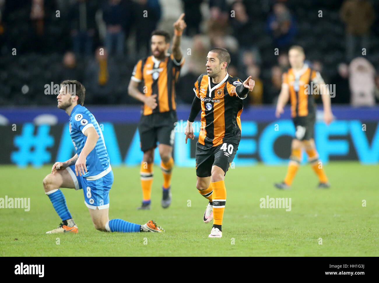 Hull City's Evandro Goebel (centre) in action during the Premier League ...
