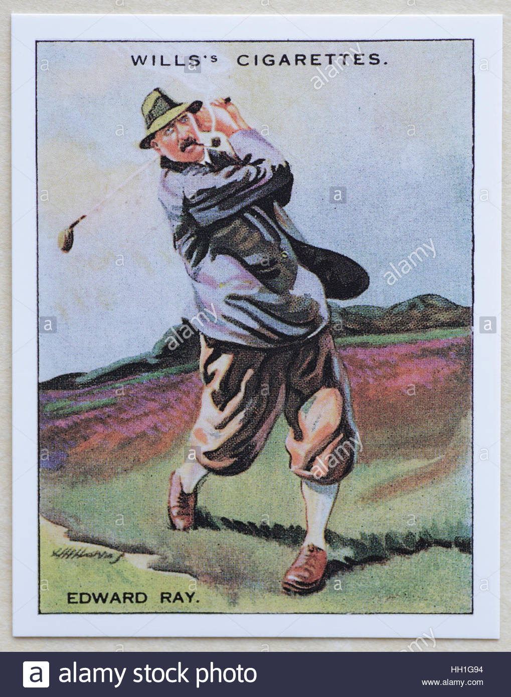 Edward Ray - Famous Golfers, cigarette cards issued in 1930 by W.D.& H ...