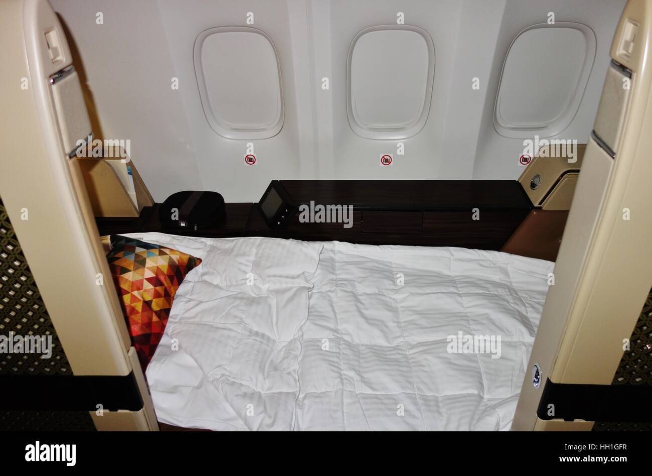 Inside the First Class cabin on a Boeing 777 from Etihad Airways (EY ...