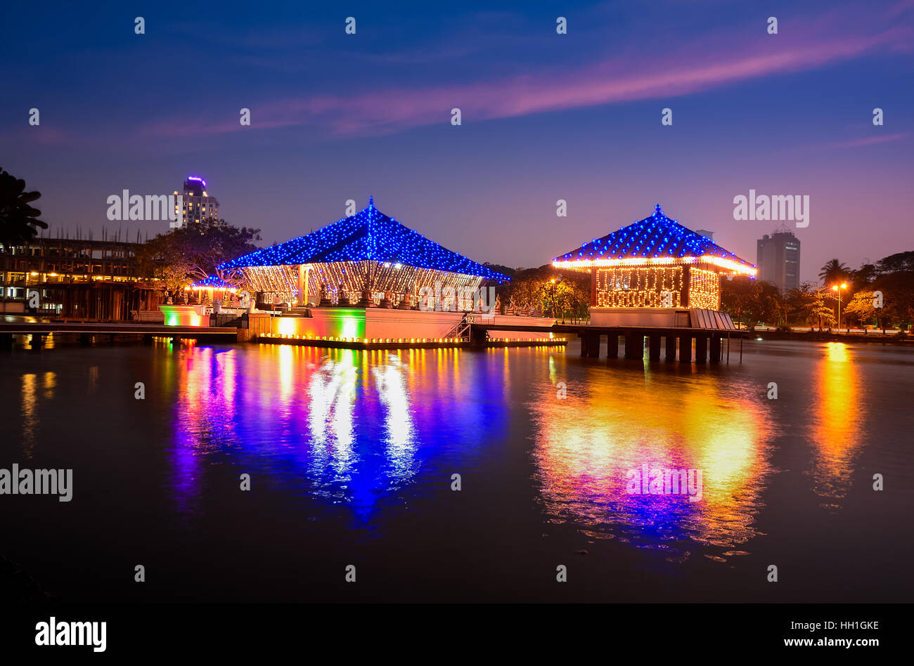 Colombo Beira Lake, Skyline And Modern Skyscrapers Stock Photo - Alamy