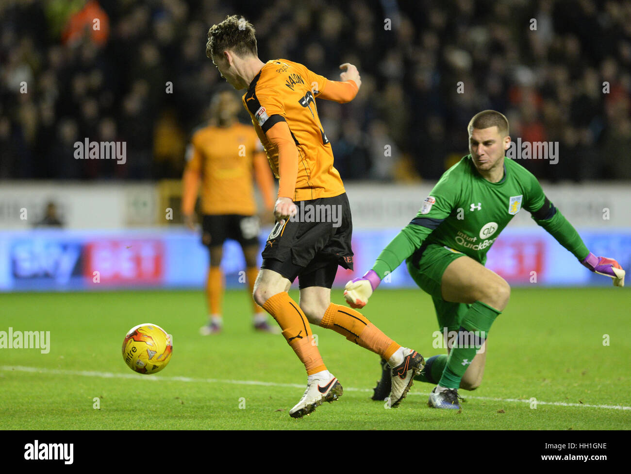 Wolverhampton Wanderers' Joe Mason scores his sides opening goal during ...