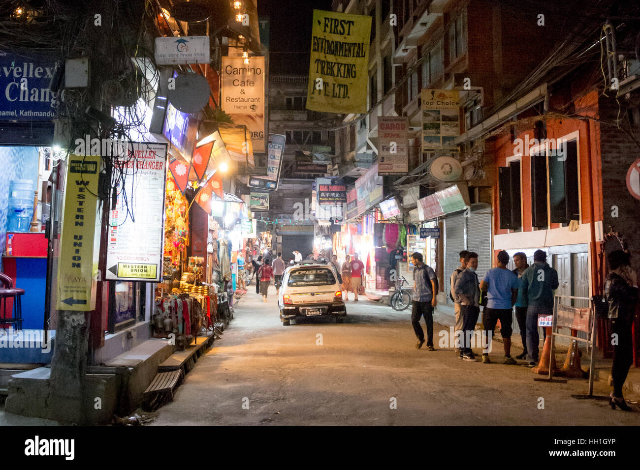Nightlife in Kathmandu, Thamel district Stock Photo - Alamy