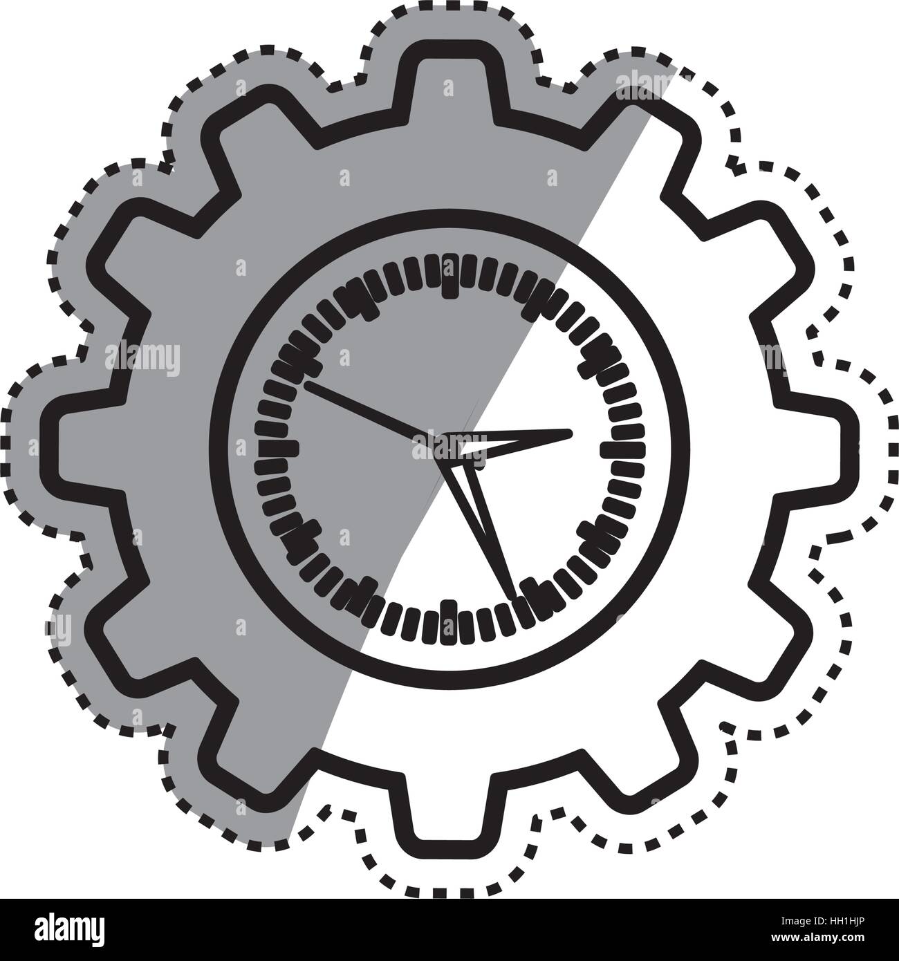 Clock with gear piece icon vector illustration graphic design Stock ...
