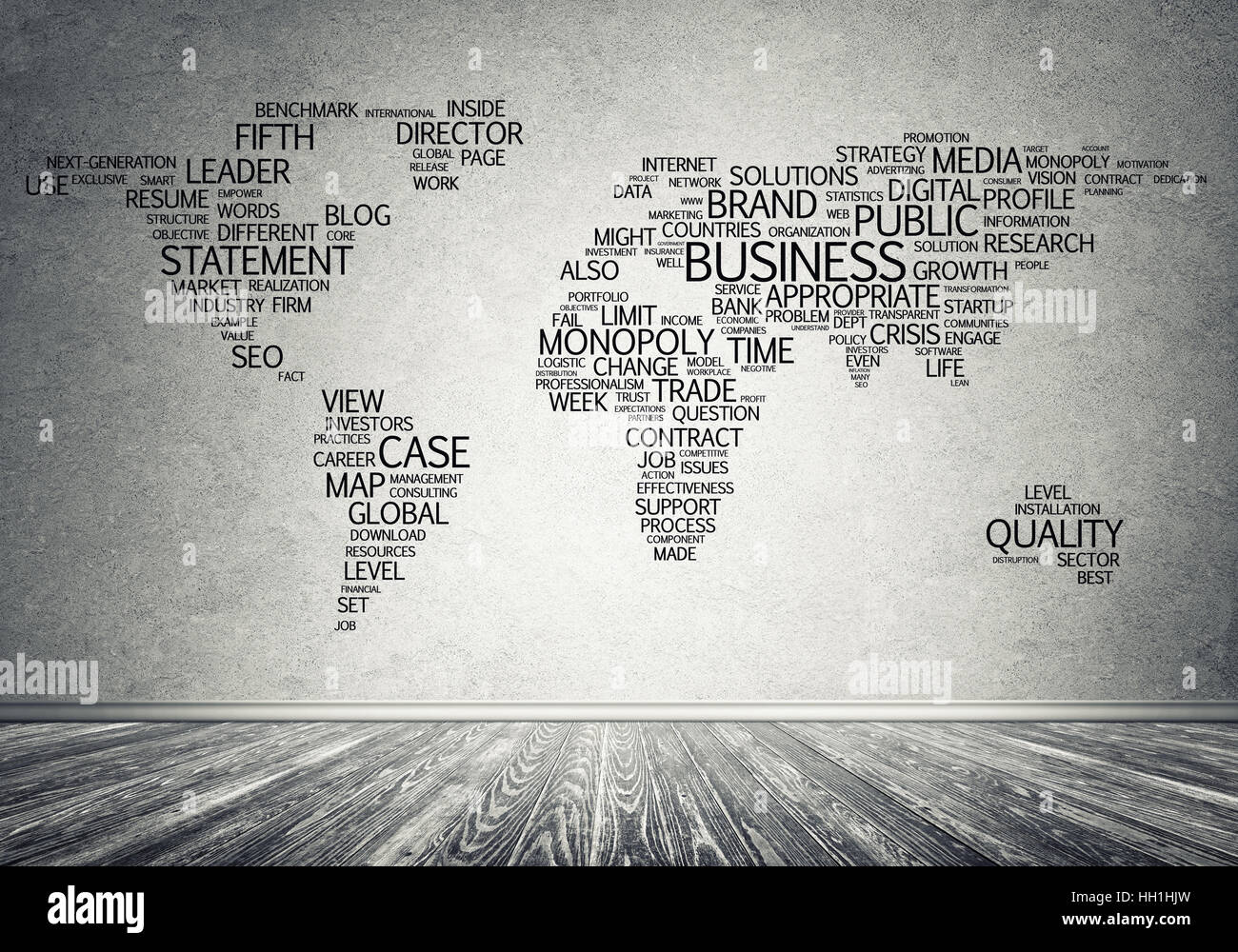 World map in typography Stock Photo - Alamy
