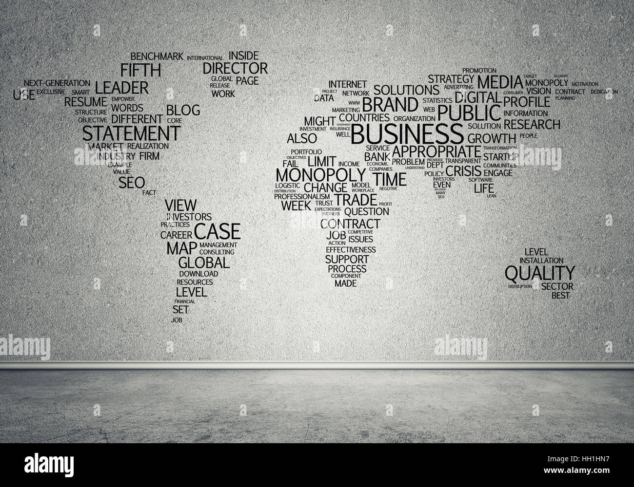 World map in typography Stock Photo - Alamy